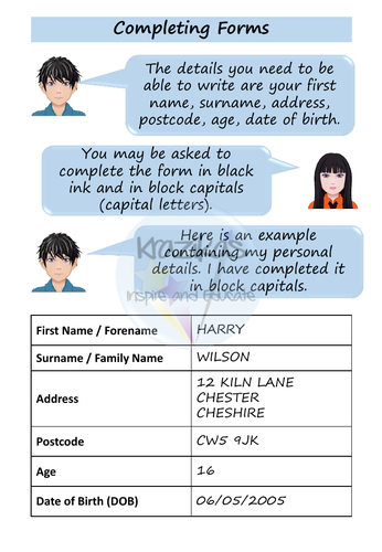 Functional Skills English - Entry Level 2 Writing - Form Filling ...