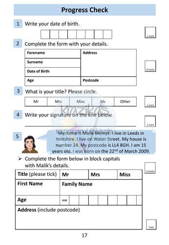 Functional Skills English - Entry Level 2 Writing - Form Filling ...