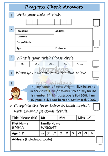 Functional Skills English - Entry Level 2 Writing - Form Filling ...