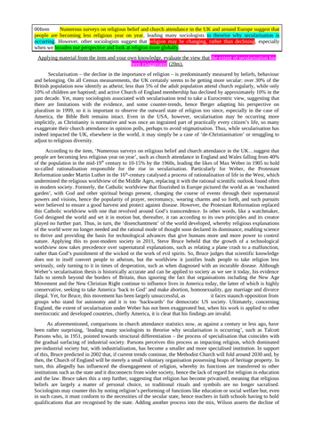 AQA A-level Sociology: Beliefs of Sociology - 20 Markers Topics 1-4 ...