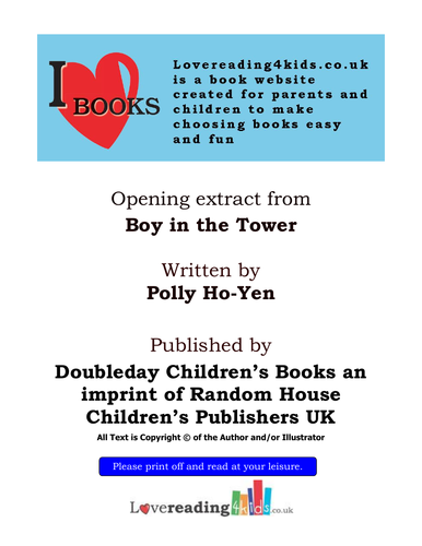 Boy in the Tower - Whole Class Reading Session! | Teaching Resources