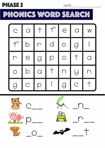 Phase 2 Phonics Word Search - Spell and Find | Teaching Resources