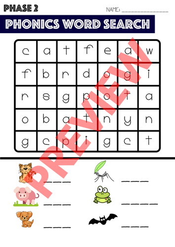 Phase 2 Phonics Word Search - Spell and Find | Teaching Resources