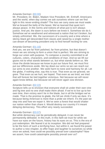 Amanda Gorman "Hill We Climb" speech | Teaching Resources