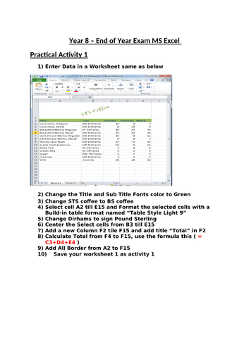 ICT -YEAR 8- END OF YEAR EXAMINATION and EoY Revision ( MS Word ...
