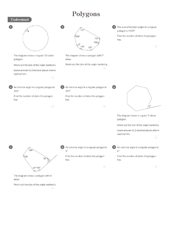 Polygons Worksheet + Answers (Foundation GCSE) | Teaching Resources