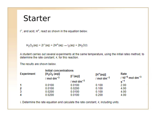 OCR Chemistry PAG 10 + Rate and concentration | Teaching Resources