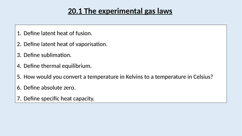A level Physics (20.1) The experimental gas laws (Gases) | Teaching ...