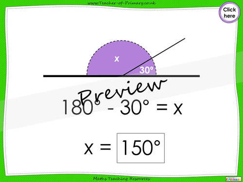 Calculating Angles on a Straight Line - Year 5 | Teaching Resources
