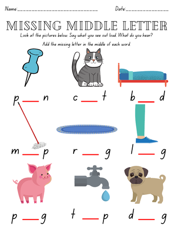 Missing Middle Letter | Teaching Resources