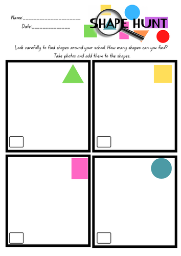 2D shape hunt worksheets | Teaching Resources