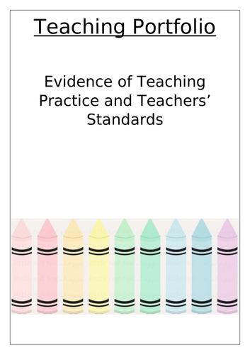 Teaching Portfolio Cover Sheets | Teaching Resources