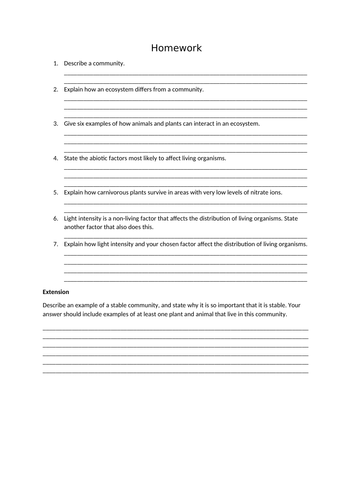 AQA GCSE Biology (9-1) B16.1-2 Communities and organisms in their ...