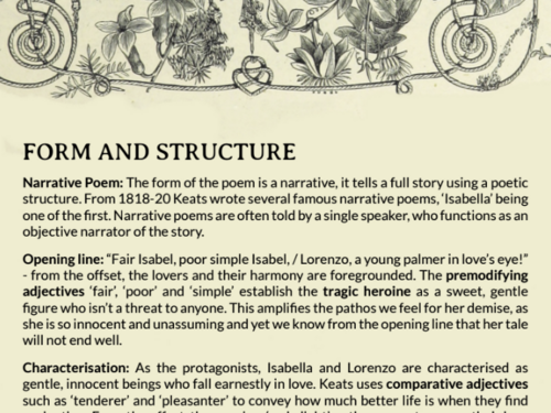 'Isabella, or the Pot of Basil' by Keats - Complete Revision Guide ...