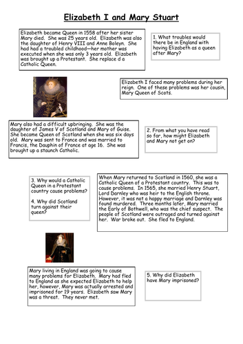 Elizabeth I and Mary Queen of Scots | Teaching Resources