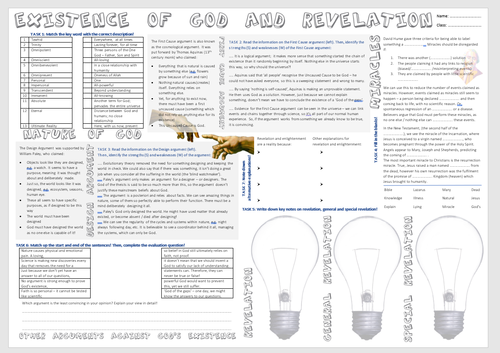 GCSE Existence of God and Revelation Unit Revision - Unit on a Page ...