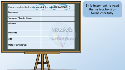 Functional Skills English - Entry Level 2 - Writing - Form Filling ...