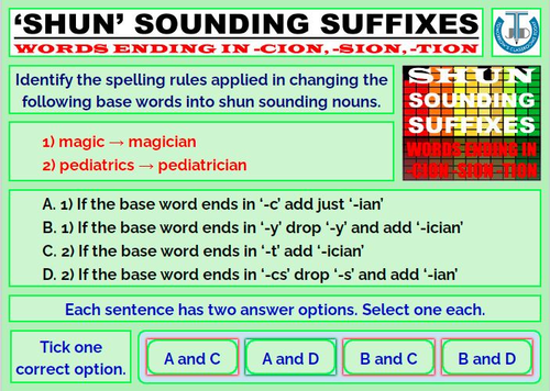 SHUN SOUNDING SUFFIXES - WORDS ENDING IN -CIAN, -SION, -TION: 20 GOOGLE ...