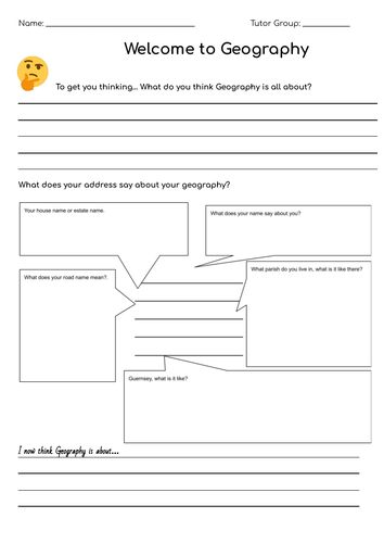 Introduction lesson to Year 7 Geography | Teaching Resources