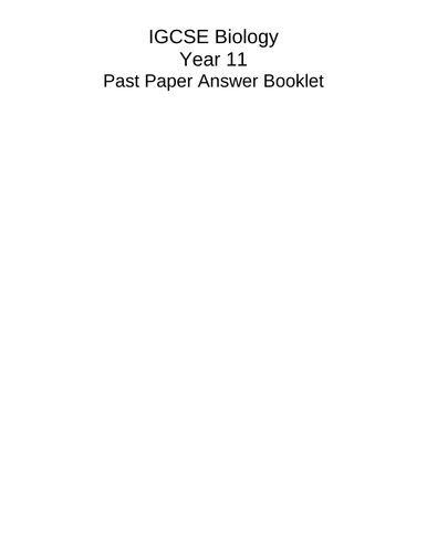 Biology IGCSE revision question booklet | Teaching Resources