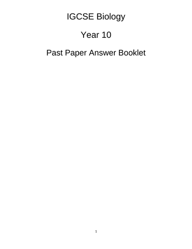 Biology IGCSE revision question booklet | Teaching Resources