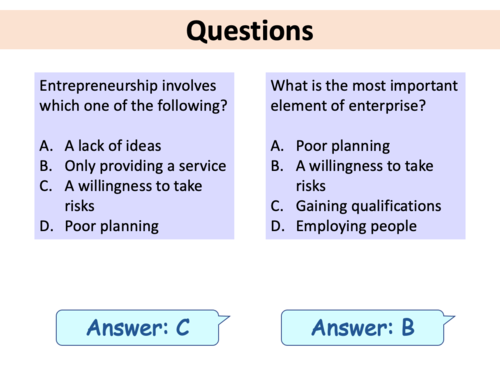 The Role of Enterprise - GCSE (9-1) Business | Teaching Resources