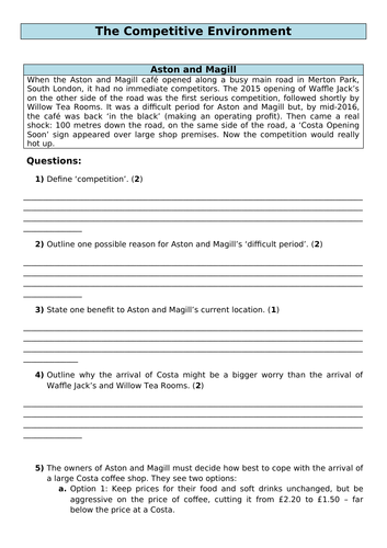The Competitive Environment - GCSE (9-1) Business | Teaching Resources