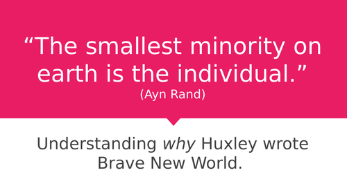 Brave New World: Context | Teaching Resources