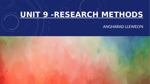 BTEC Unit 9 - Research Methods | Teaching Resources
