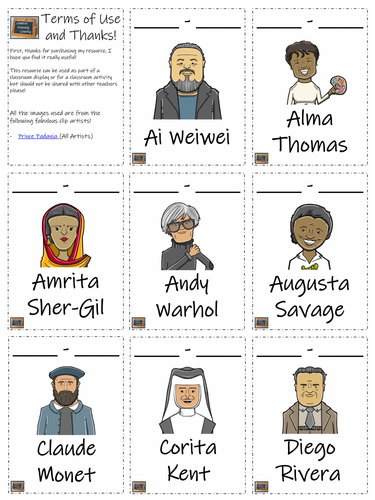 Famous Artists Digital Timeline Research and Sorting Activity Digital ...