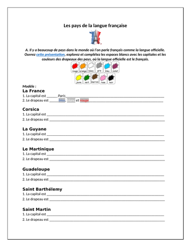 French Speaking Countries | Teaching Resources