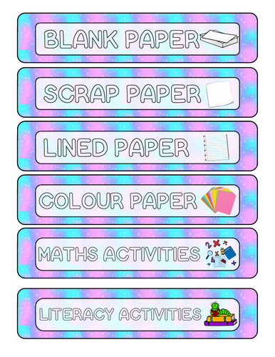 Classroom Tray Labels Colourful | Teaching Resources