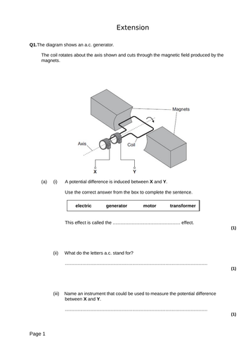 AQA GCSE Physics (9-1) - P15.5 The generator effect FULL LESSON ...