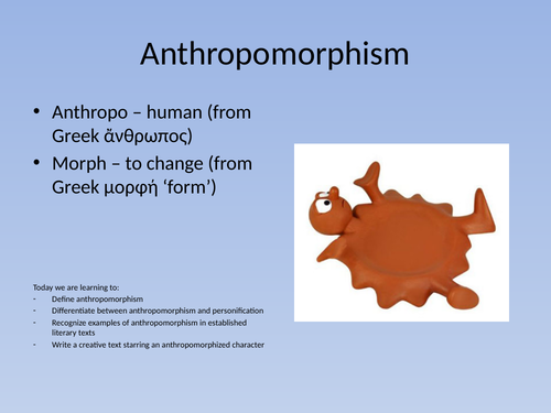 Personification/anthropomorphism examples PPT | Teaching Resources