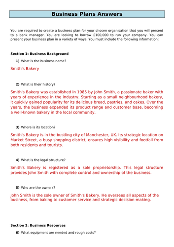 Business Plans - GCSE (9-1) Business | Teaching Resources