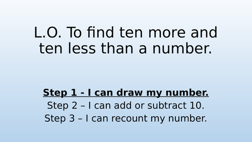 10 more 10 less practice PPT online learning | Teaching Resources
