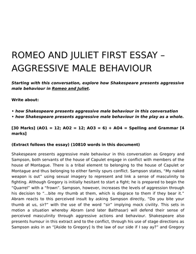 Romeo and Juliet: Exam question practice - 12 Answers | Teaching Resources