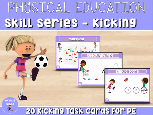 Physical Education - Kicking / Punting Task Cards | Teaching Resources
