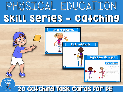Physical Education - Catching Task Cards | Teaching Resources