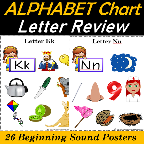 Beginning Sounds, Phonics Posters, Alphabet Wall Charts: Phonemic ...