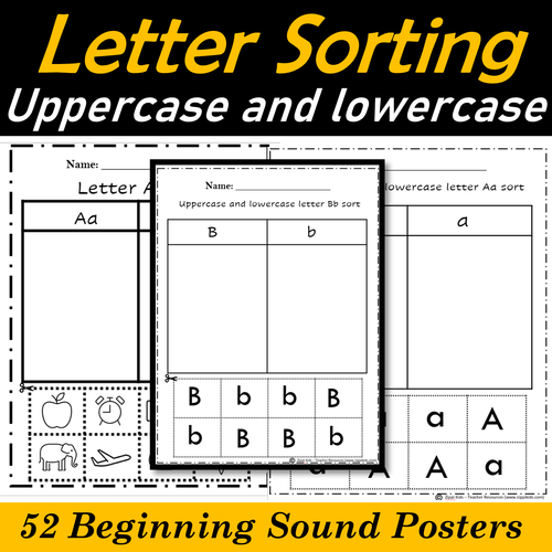 Alphabet Picture Sorting by Beginning Sounds - Cut and Paste | 52 ...