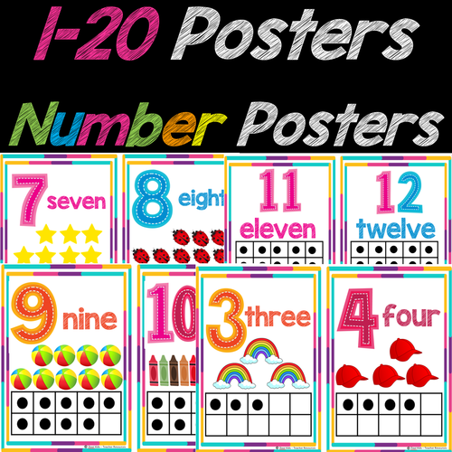 Number (1-20) Posters for Classroom Decor | Number Chart, Back to ...