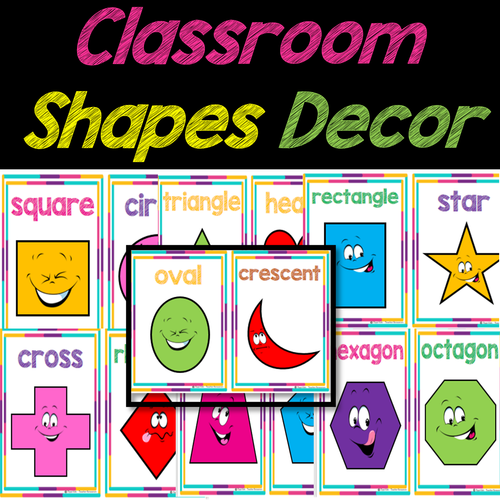 2D Shapes Posters for Classroom Decor | Shapes Chart, Back to School ...