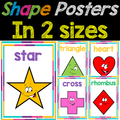 2D Shapes Posters for Classroom Decor | Shapes Chart, Back to School ...
