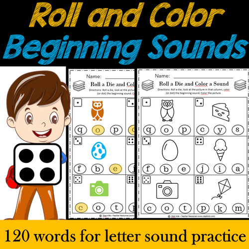 Beginning Sounds - Roll a Die and Color | Phonemic Awareness | Letter ...
