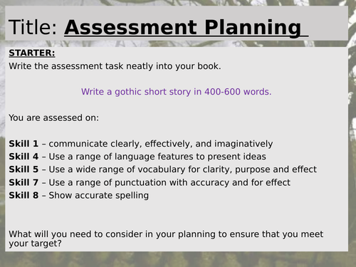 Gothic Writing SOW | Teaching Resources
