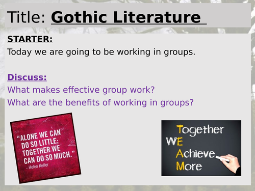 Gothic Writing SOW | Teaching Resources