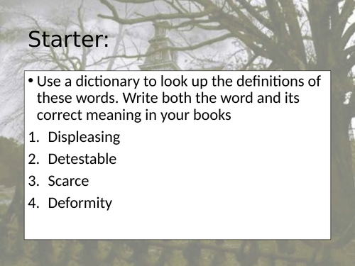Gothic Writing SOW | Teaching Resources
