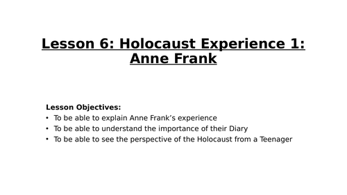 KS3 (Year 8) Holocaust Unit of Work | Teaching Resources