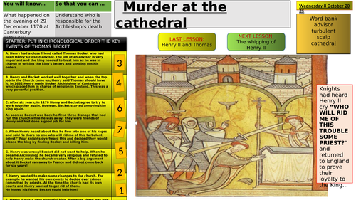 The Murder of Thomas Becket – Who Was to Blame? | Teaching Resources